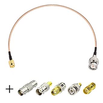 Superbat 6inches SMA Male to BNC Male Cable Kit + 5pcs RF Coax Adapter Kit for Antennas/Wireless ...