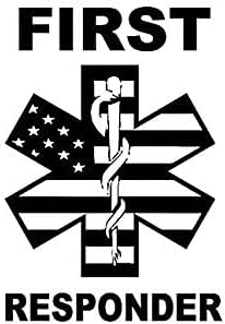 Amazon.com: First Responder Symbol American Flag MKR Decal Vinyl ...