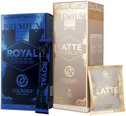 Amazon.com : ORGANO Combo Pack, 1 box ROYAL Black Coffee and 1 box Cafe ...