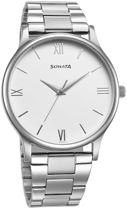 Sonata Aspire Quartz Analog White Dial Stainless Steel Strap Watch for ...