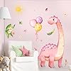 Amazon.com: Large Pink Dinosaur Wall Decals Cartoon Dino Balloon Flower ...