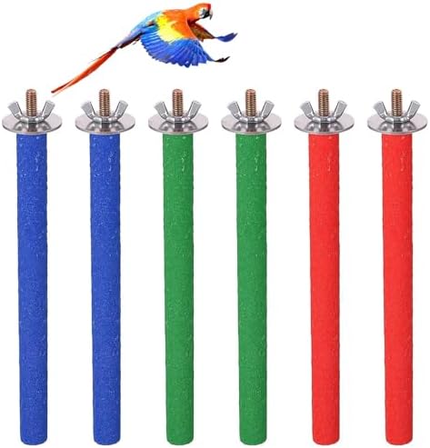 6Pcs Red,Blue,Green Budgie Perch,Parrot Perches for Small Medium Birds ...