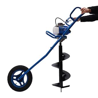 Petrol Earth Auger 63CC 2 Stroke 3HP Hand Push Fence Post Hole Borrer ...