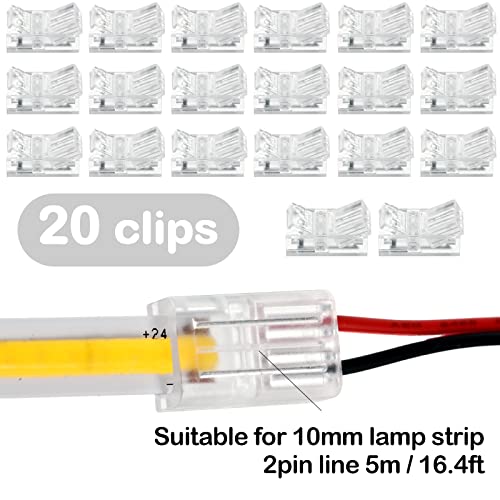 Snapklik.com : COB LED Strip To Wire Connector 20 Pieces Waterproof LED ...