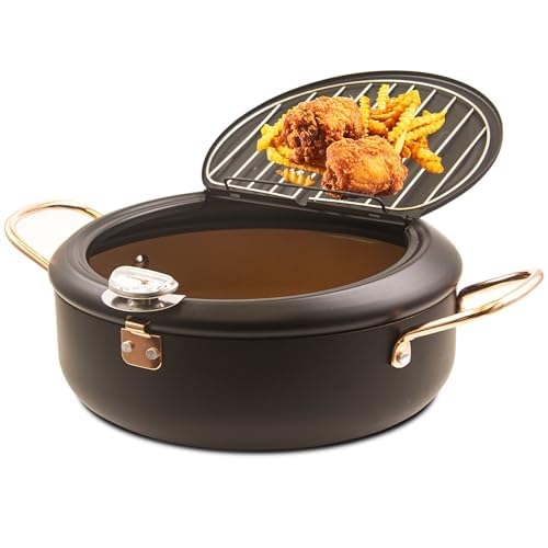 Amazon.com: Cyrder Deep Fryer Pot, 4.3L/11 Inch Japanese Tempura Frying ...