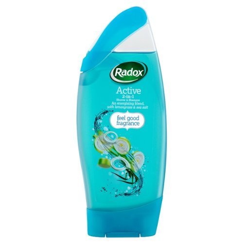 Radox Active Shower & Shampoo 2-in-1 with Lemongrass and Sea Salt 6 x ...
