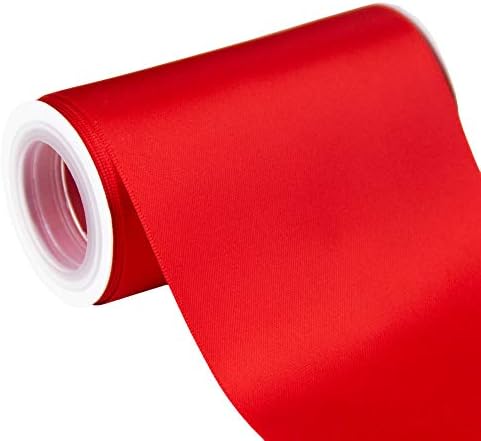 Amazon.com: Ribbli Red Satin Ribbon 4 Inch Wide Red Ribbon for Wedding ...