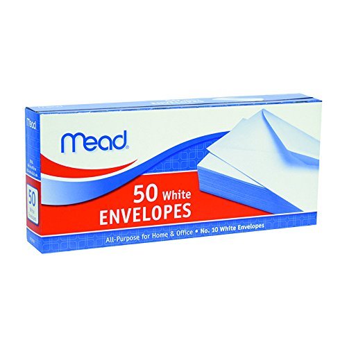 MeadWestvaco 75050 4-1/8" X 9-1/2" #10 White Envelopes 50 Count ...