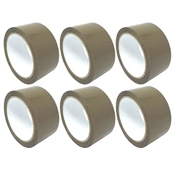 CHPL (Pack of 6) - BROWN Adhesive Tape Roll Size 48mm x 66 Metre Strong ...