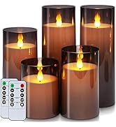 Amazon.com: Homemory 6X6'' Extra Large Flameless Candle with 3 Wicks ...