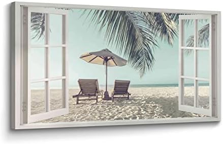 Amazon.com: wall26 Canvas Print Wall Art Window View Birds Flying ...