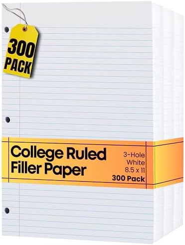 1InTheOffice Filler Paper 8.5x11, Refill Paper, Loose Leaf Paper Ruled ...