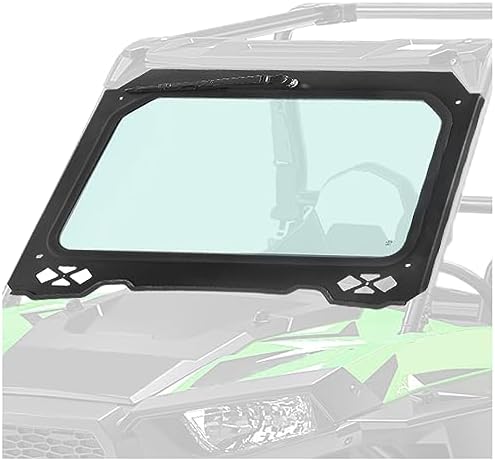 ECOTRIC Full Glass Windshield W/Wiper Compatible with 14-18 Polaris RZR ...