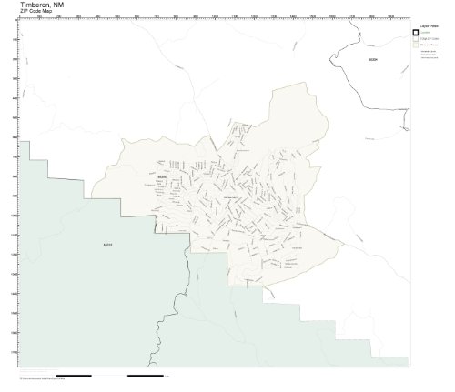ZIP Code Wall Map of Timberon, NM ZIP Code Map Laminated: Amazon.com ...