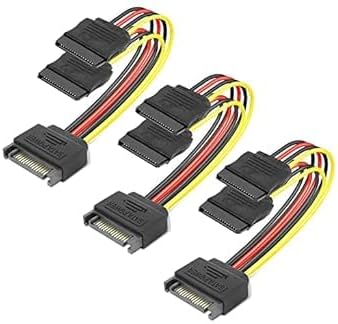 ALRITO sata y splitter power cable 15 pin sata power y-splitter cable 6 ...
