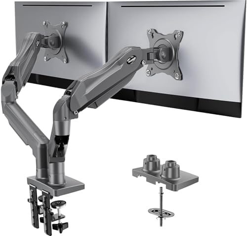 Amazon.com: HUANUO Dual Monitor Stand, Fully Adjustable Monitor Desk ...