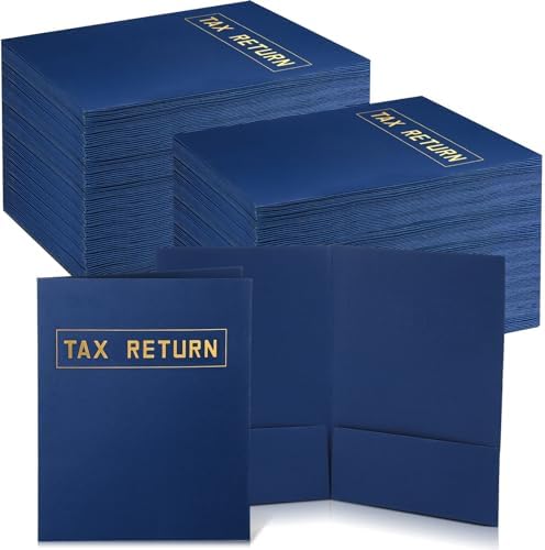 Amazon.com : Kosiz 100 Pcs Tax Return Folders Bulk 9 x 12 Inch 2 Pocket ...