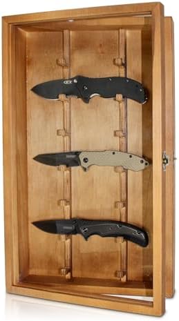 Amazon.com: Wooden Knife Display Case with Lockable Acrylic Cover ...