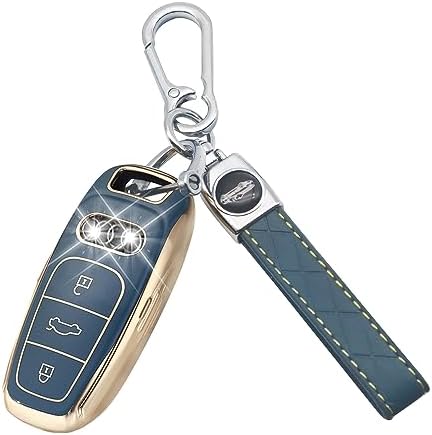 Juttzzei Audi Car Key Cover with Keychain for Audi A6 A7 A8 RS6 E-Tron ...