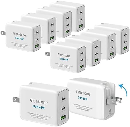 Amazon.com: Gigastone 65W USB C GaN Charger [10-Pack] PD PPS Multiple ...