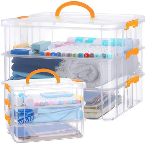 Amazon.com: BTSKY 2 Layer Stack & Carry Box, Plastic Multipurpose ...
