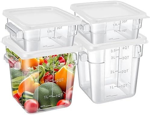 Amazon.com: Maxcheck 4 Pcs 4Qt Food Storage Container with Lids Set ...