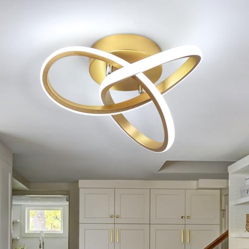EIDISUNY LED Ceiling Light, 22W Flower Shape Gold LED Ceiling Lights ...