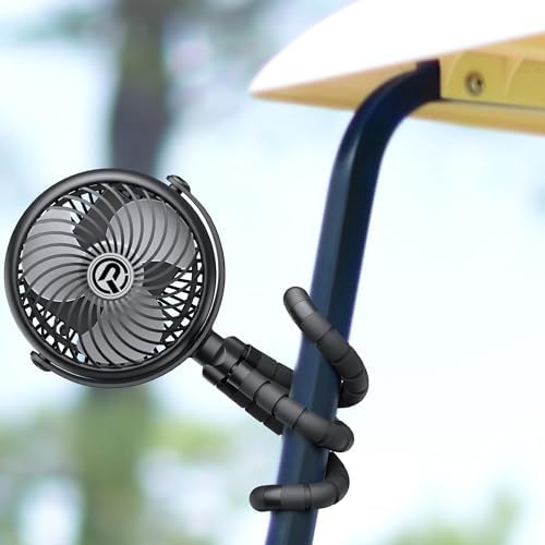Amazon.com: GRANDFAST Rechargeable Golf Cart Fan with Flexible Tripod ...