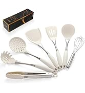 Amazon.com: Elegant White Gold Silicone Cooking Utensils Set - Non ...