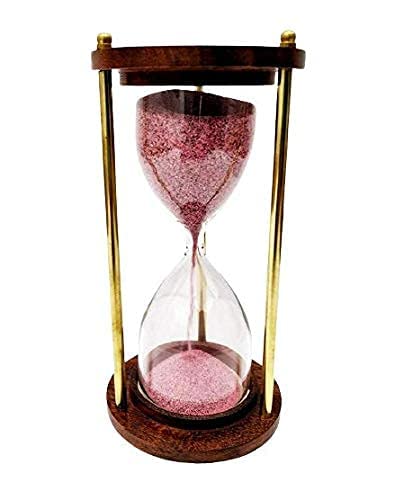 Wooden Sand Timer 5 Mint Pink Sand Hourglass : Amazon.in: Home & Kitchen