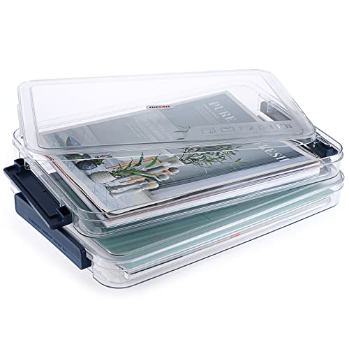 Snapklik.com : BTSKY 2 Pack Clear Plastic Stackable Storage Box File ...