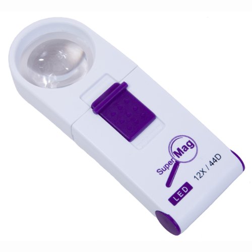 Magnifying Aids 515212 SuperMag 12X LED Lighted Pocket Magnifier, 1.4 ...