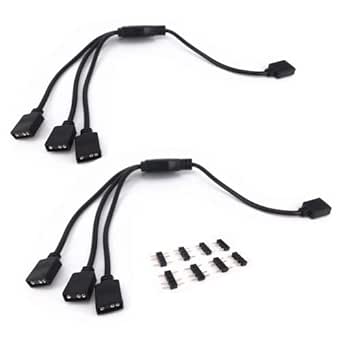 Amazon.com: 2PCS ARGB Splitter Cable 5V 3 Pin Addressable RGB Splitter ...