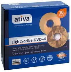 Amazon.com: Ativa LightScribe DVD+R Recordable Media With Slim Jewel ...