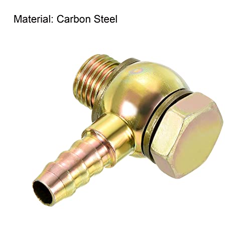 PATIKIL Hose Barb Fitting Elbow 10mm Barbed M14x1.5 Male Thread, Carbon ...