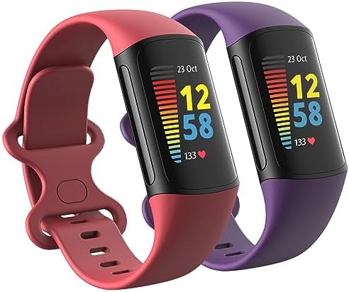 Amazon.com: 2 Pack Waterproof Bands Compatible with Fitbit Charge 5 ...