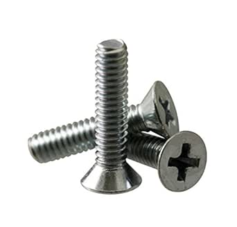 Steel 82 Degree Flat Head Machine Screw, Zinc Plated Finish, Meets ASME ...