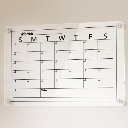 Amazon.com: Neatsure Acrylic Calendar Whiteboard for Wall, Clear ...