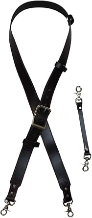 Amazon.com: Fully Involved Leatherworks Black Leather Radio Strap with ...