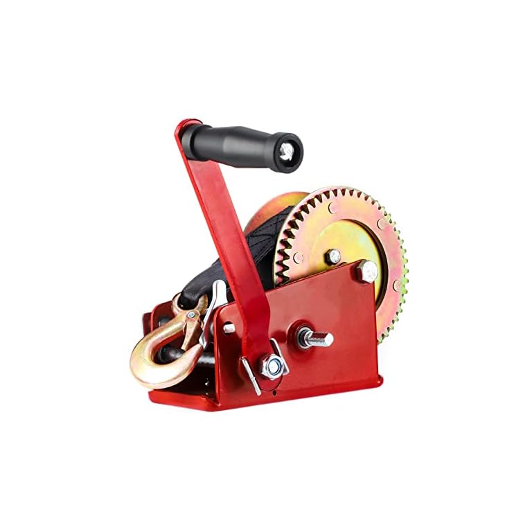 Pilida 3500lbs Boat Trailer Winch Heavy Duty Hand Winch with 33ft Strap ...
