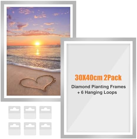 Amazon.com: NAIMOER 2Pack Diamond Art Frames, Frame for 30x40cm Diamond ...