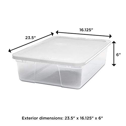 Snapklik.com : HOMZ 28 Quart Stackable Storage Bins, Organizer Containers