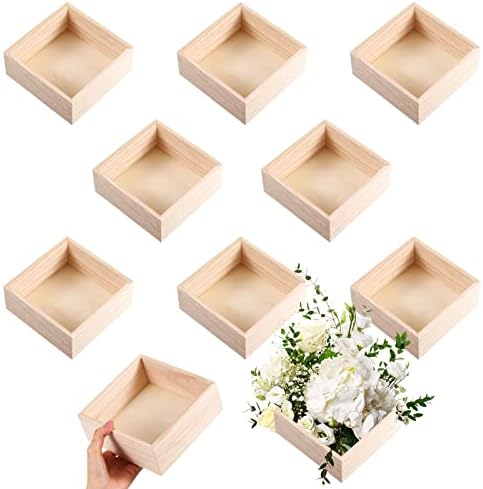 Amazon.com: kukmakri 24-Pack Wooden Box, 4 x 4 Inch Unfinished Small ...