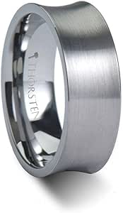 TUCSON Concave Tungsten Carbide Ring with Brushed Finish | Amazon.com