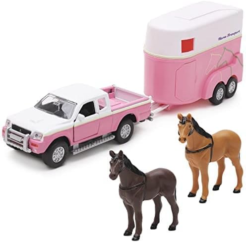 Amazon.com: Toyland® Pink Truck & Pink Horse Box - Farm Playset – 2 ...