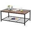 Amazon.com: HomGarden Industrial Wood Coffee Table Rustic Brown ...