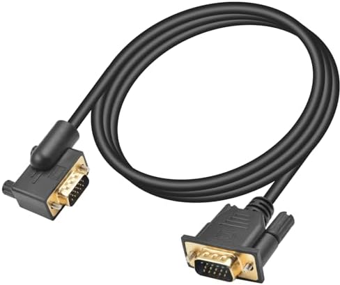 Amazon.co.jp: Poyiccot VGA ケーブル1.5m、L型 VGA オス オス ケーブル、90 度右向き D-sub15ピン ...