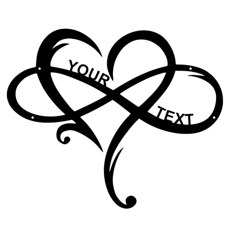 Infinity Symbol With Heart And Name Personalized Heart And Infinity
