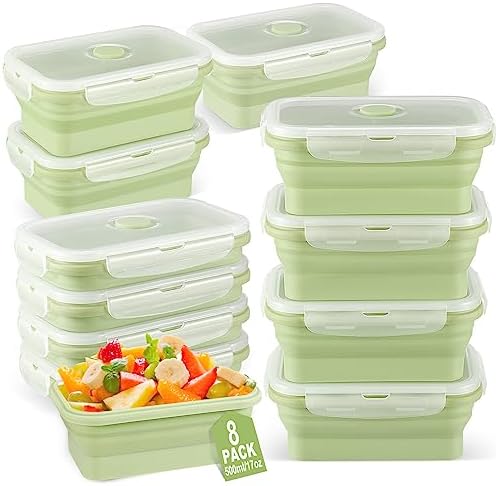 Amazon.com: Mifoci Set of 8 Silicone Collapsible Food Storage ...