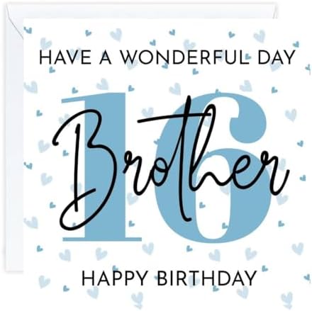 brother Happy 16th Birthday Card 16 age (envelope Included) : Amazon.co ...